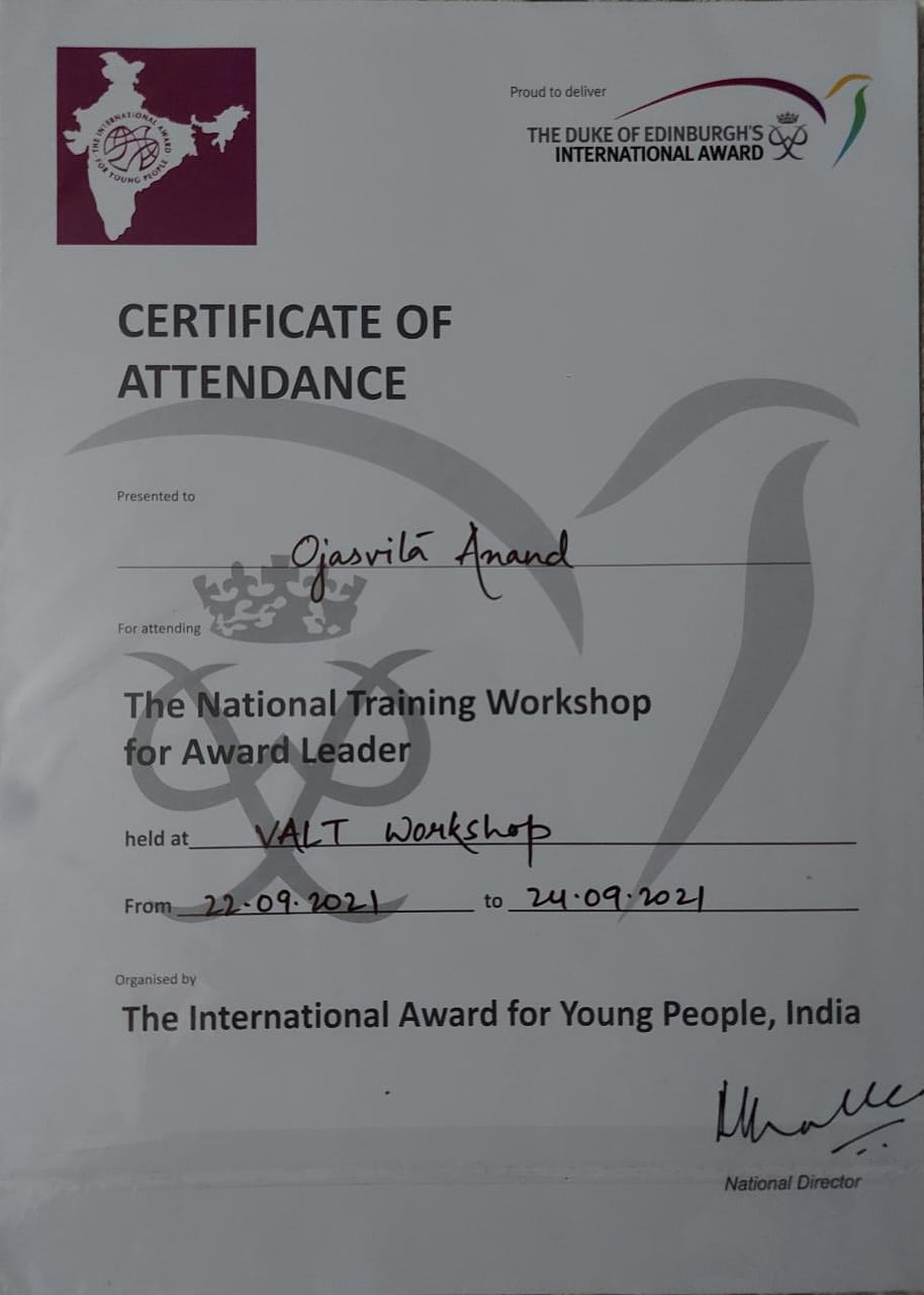 Certificate Of IAYP – VJVM